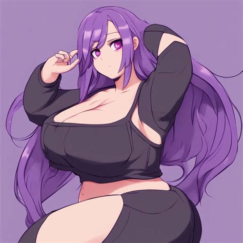 Girl Tf Chubby Belly Tg With Purple Long Hair And By Kib0u222 On Deviantart