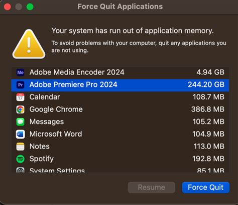 Solved Huge Memory Leak Mac Apple Silicon Premiere Pr Adobe