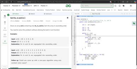 Gfg160 Dsachallenge Codewarrior Geeksforgeeks Javadaily