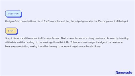 Solved Design A 3 Bit Combinational Circuit For 2s Complement Ie