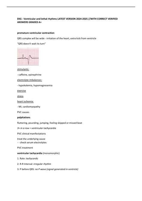 Ekg Ventricular And Lethal Rhythms Latest Version With Correct