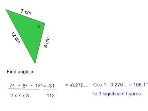 Cosine Rule Finding Angles Worksheet