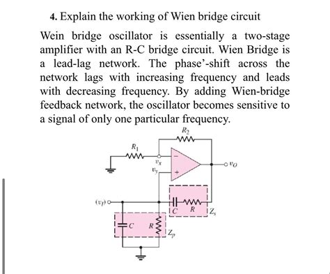 Circuit Diagram And Explanation Of A Wien Bridge Oscillator Circuit
