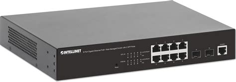 Intellinet 8 Port Gigabit Ethernet Poe Web Managed Switch With 2 Sfp Ports Ieee 802 3at Af
