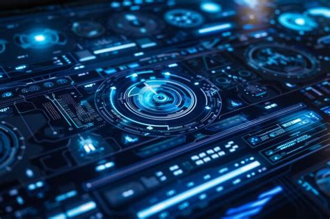 Futuristic Digital Interface With Glowing Elements Premium Ai Generated Image