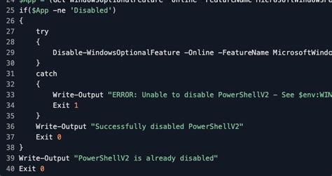 Disable Powershell V2 On Win10