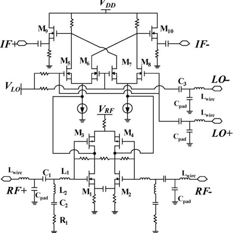 Circuit Schematic Of The Doubly Balanced Gilbert Cell Mixer Consisting Download Scientific