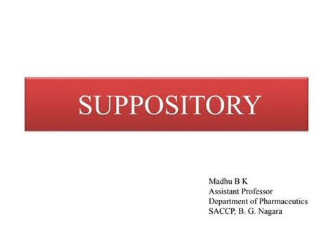 Suppositories Ppt