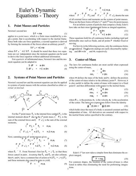 Eulers Dynamic Equations Theory Helix