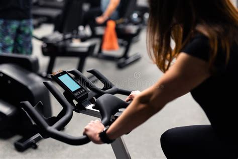 Faceless Model With Long Hair Working Out In Gym Stock Image Image Of