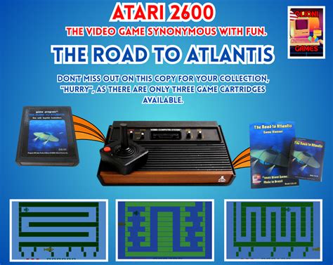The Road To Atlantis Cartridge Game Last Three Copies Atari 2600