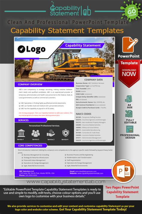 Template For Capability Statement Capability Statement Lab