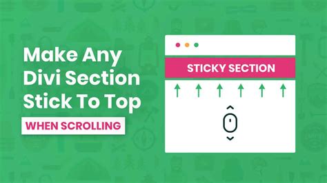 how to make any divi section stick to the top when scrolling tutorial