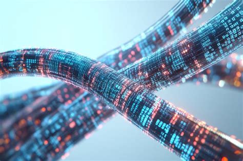 Digital Dna Structure Made Of Binary Code Strands Representing The