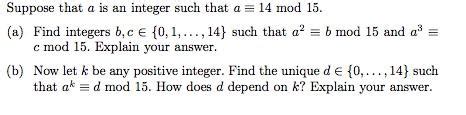 Solved Suppose That A Is An Integer Such That A Mod A Chegg