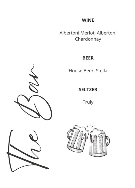 Editable Bar Menu Sign Template Wedding Bar Sign Customizable Drink