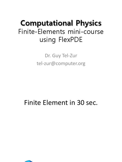 Finite Elements Using Flex Pde Pdf Finite Element Method Partial