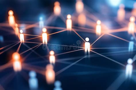 Glowing Human Figures Interconnected In A Digital Network Concept Stock Image Image Of