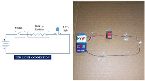 How To Connect 9v Battery With Led Light Single Led Light Connection