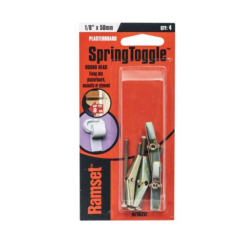 Ramset 1 8 X 50mm Round Head Toggle Spring 4 Pack Bunnings Australia