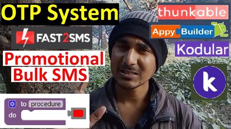 Otp System Using Fast2sms On Thunkable Appybuilder Kodular Api Key Using Youtube