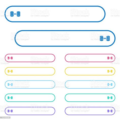 Syncronize Databases Icons In Rounded Color Menu Buttons Stock Illustration Download Image Now