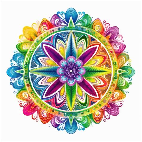 Premium Ai Image Harmonious Whirl Of Colors A Mandala Peace Sign On A