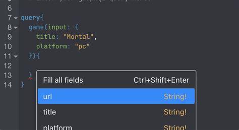 Autofill All Fields At Cursor Altair Graphql Client