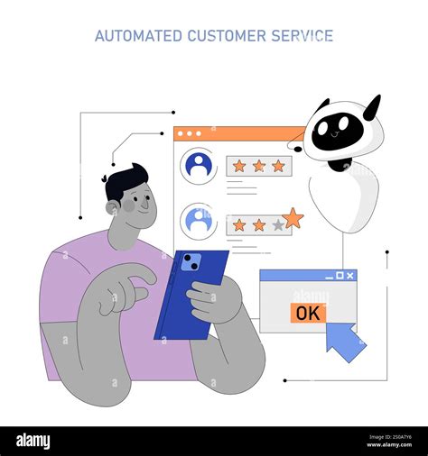 Business Process Automation Concept Man Interacts With An Ai Chatbot For Customer Support Needs