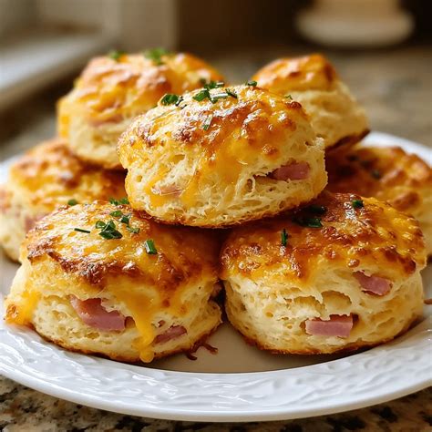 Cheesy Ham Biscuits Claras Recipes