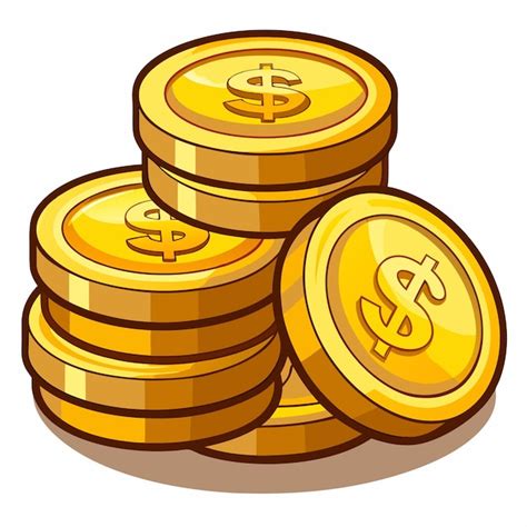 Premium Vector A Cartoon Drawing Of A Stack Of Gold Coins With A