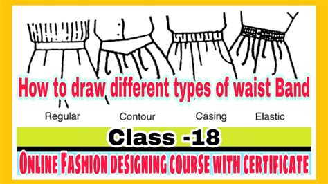 How To Draw Different Type Of Waist Band Online Fashion Designing Course With Certificate