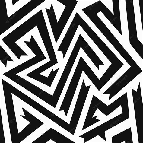Premium Vector Monochrome Curve Seamless Pattern