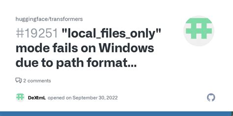 local files only mode fails on windows due to path format