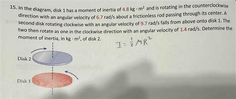 [solved] In The Diagram Disk 1 Has A Moment Of Inertia Of