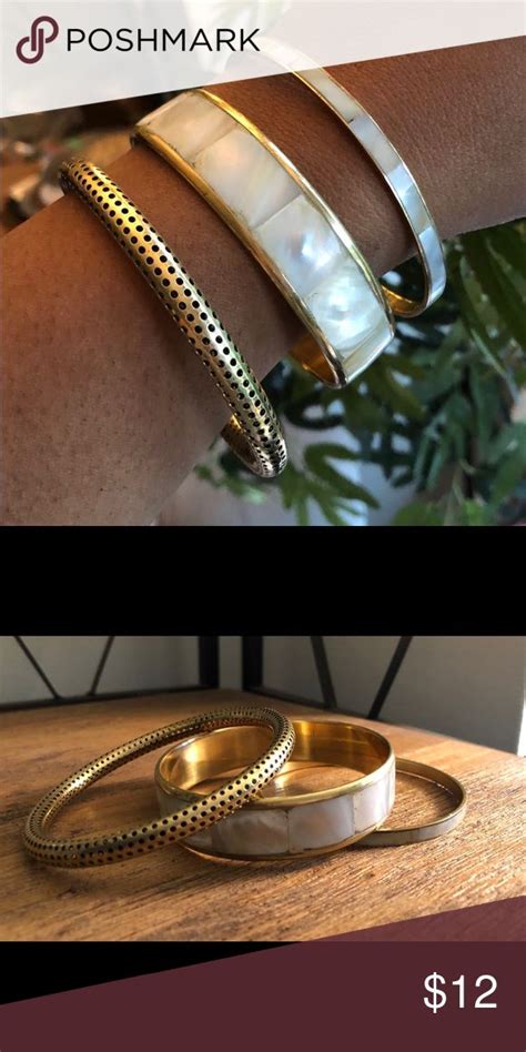 Shell And Brass Bangles Bangles Brass Bangle Jewelry