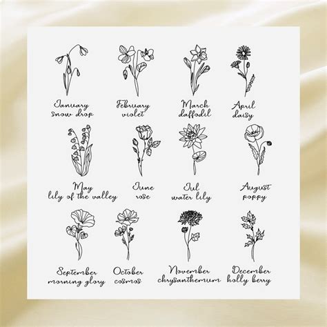 Personalized Birth Flower Necklaces With Name Engraved Birth Flower Necklaces Customized