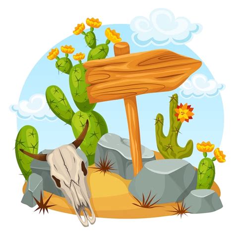 다채로운 밝은 와일드 웨스트 템플릿 무료 벡터