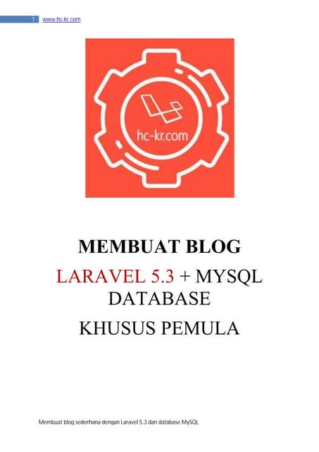 Laravel 5 Tutorial Membuat Blog Sederhana Dengan Laravel 53 Pdf