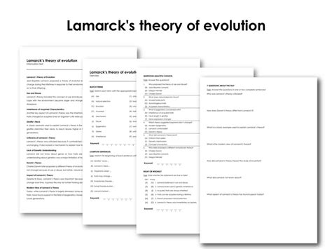 Lamarcks Theory Of Evolution Made By Teachers