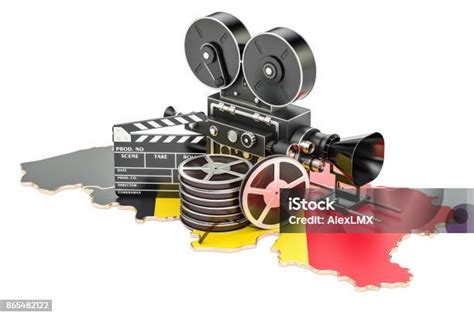 벨기에 촬영 영화 산업 개념 흰색 배경에 고립 된 3 차원 렌더링 3차원 형태에 대한 스톡 사진 및 기타 이미지 3차원 형태