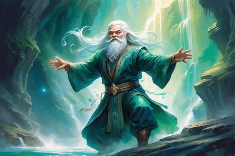 Ethereal Dancing Dwarf Surreal Watercolor Magic Premium Ai Generated Image