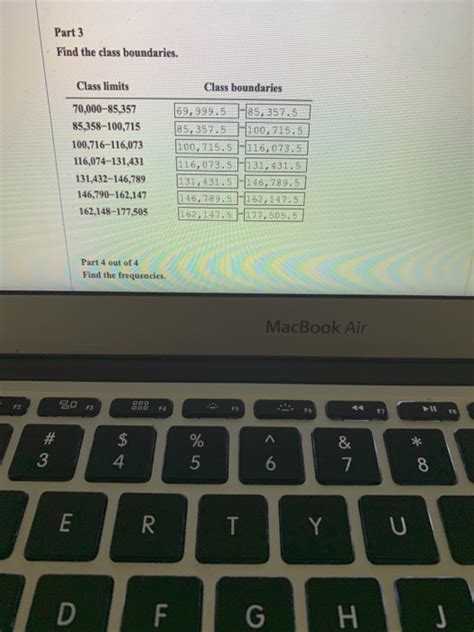 Solved Part 3 Find The Class Boundaries Class Boundaries Chegg Com