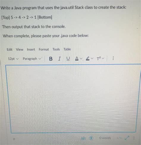 solved write a java program that uses the java util stack