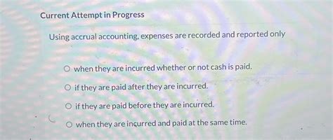 solved current attempt in progressusing accrual accounting