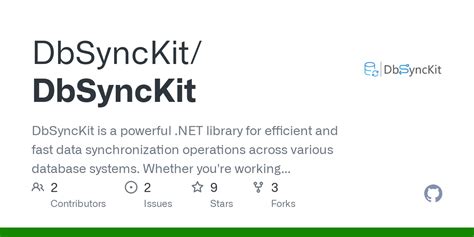 Github Dbsynckitdbsynckit Dbsynckit Is A Powerful Net Library For Efficient And Fast Data