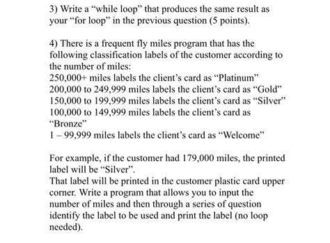 Solved 3 Write A While Loop” That Produces The Same Result