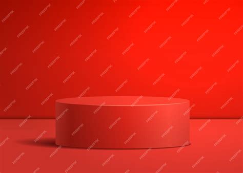 제품 디스플레이 프레 젠 테이 션 3d 현실적인 벡터 일러스트 레이 션에 대 한 실린더 받침대 연단 프리미엄 벡터