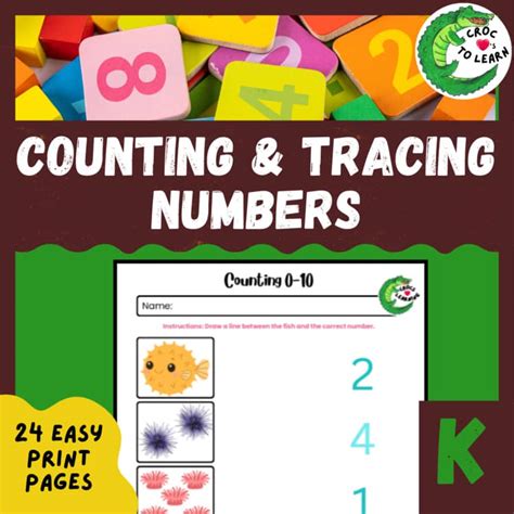 Counting Objects And Tracing Numbers Worksheets For Pre K Kindergarten Math