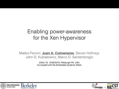 Ewili2016 Enabling Power Awareness For The Xen Hypervisor Pdf